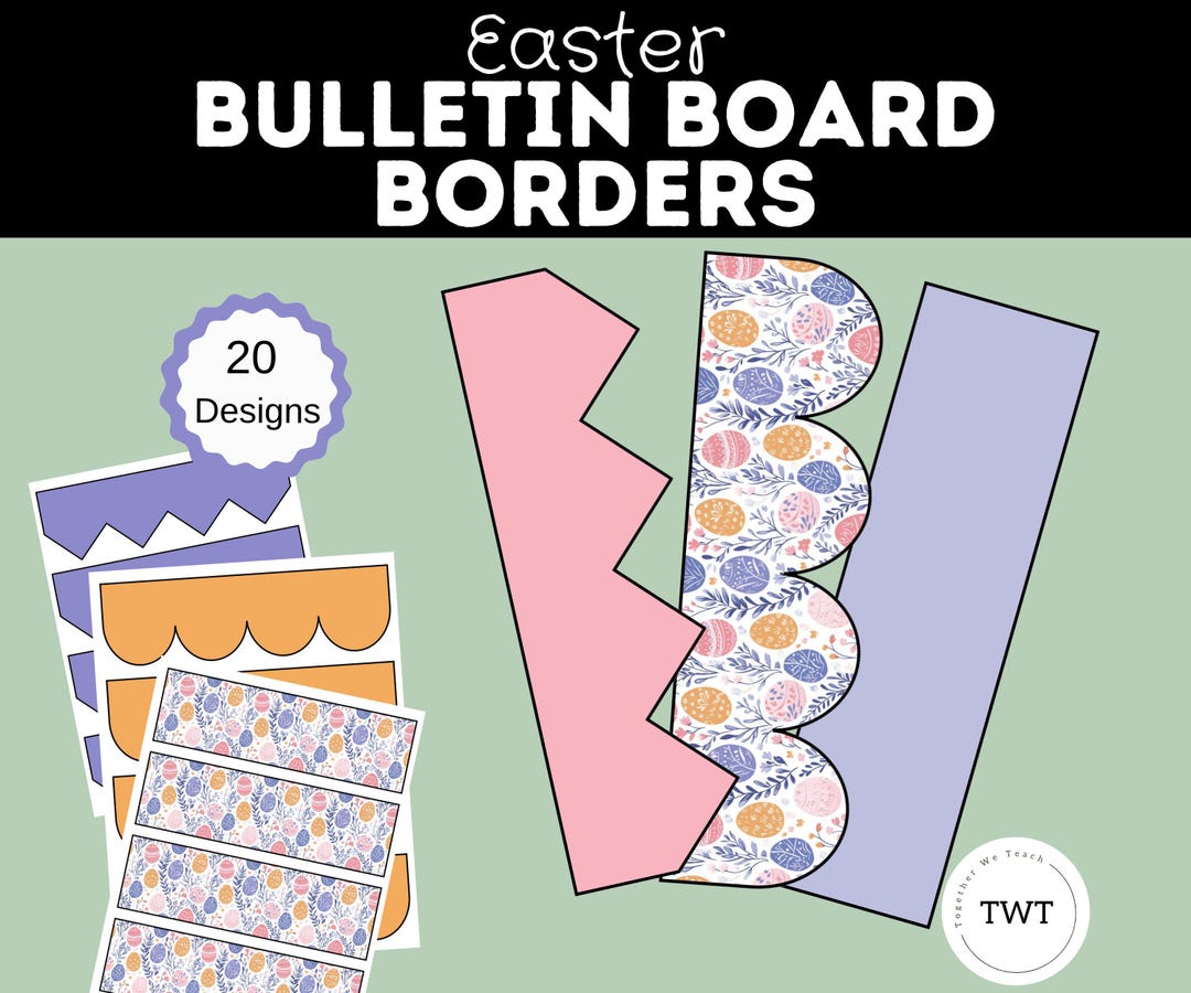 Easter Themed and Pastel Colour Bulletin Board Borders, Hallway ...