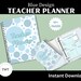 Teacher Planner - Blue Design- Printable -organising Teachers - Etsy