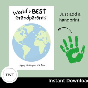 World's Best Grandparents Handprint Craft- Grandparents Day, Unique ...