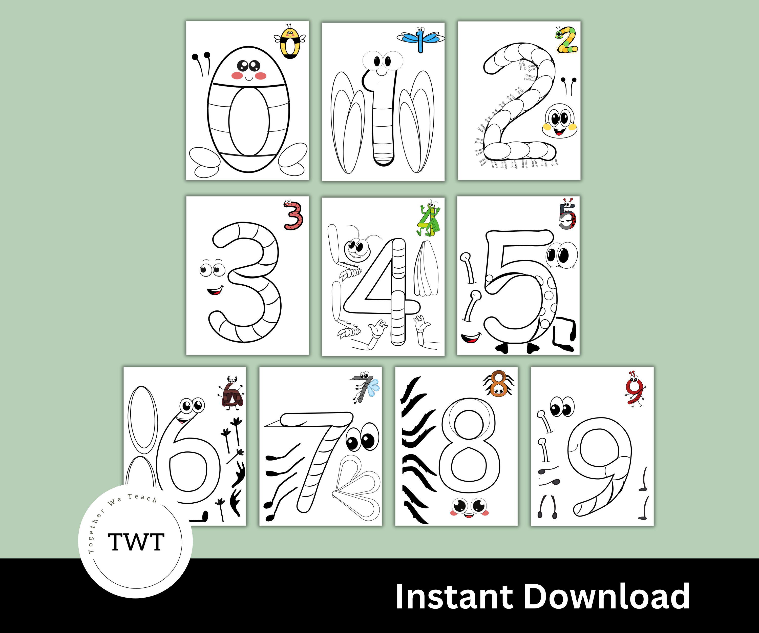 Insect Number Craft, Numbers 1 - 9 - Etsy