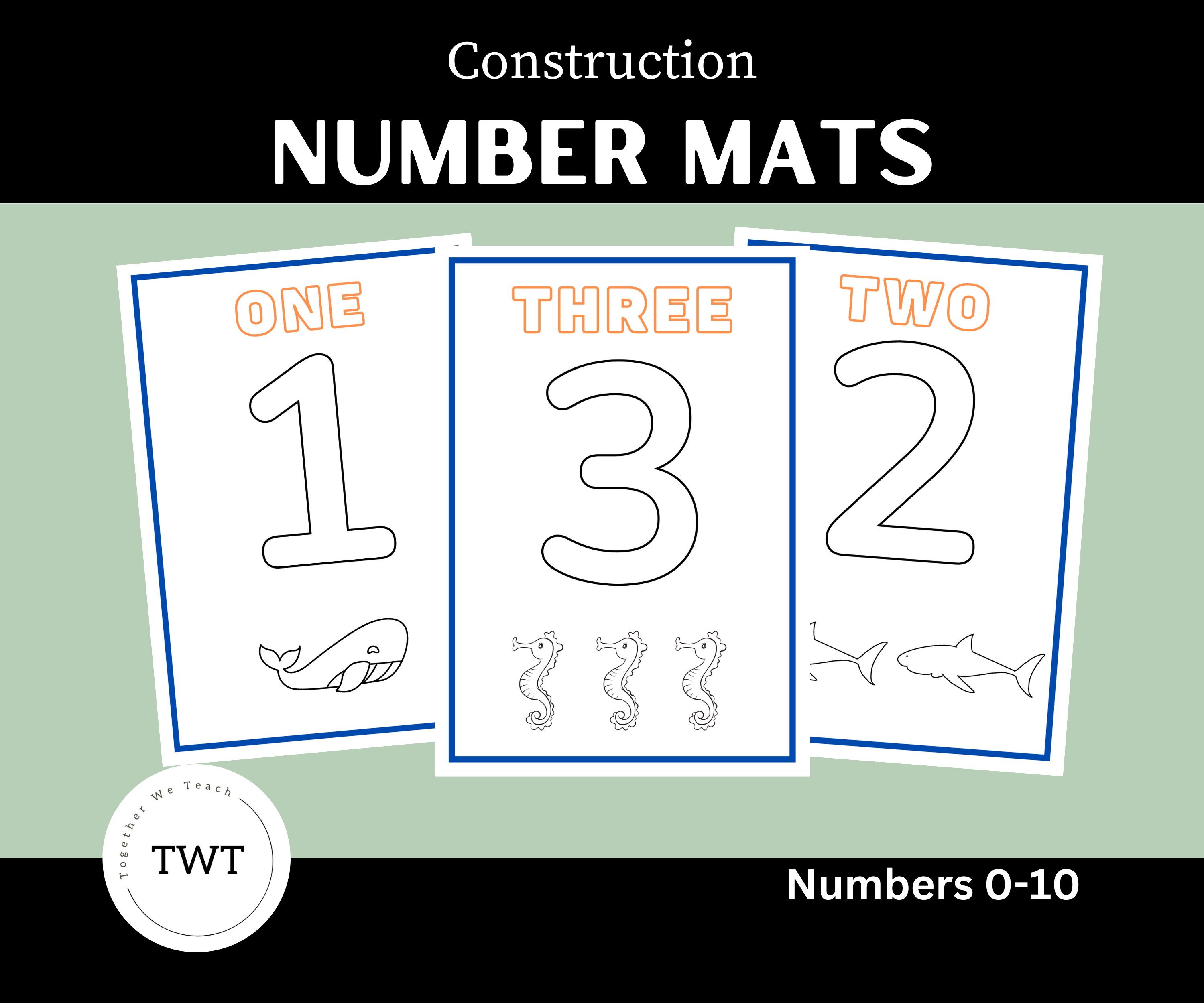 Number Playdough Mats Under the Sea - Etsy