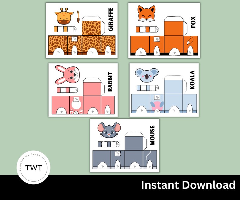 3D Woodland Animals Papercraft Activity - Etsy Canada