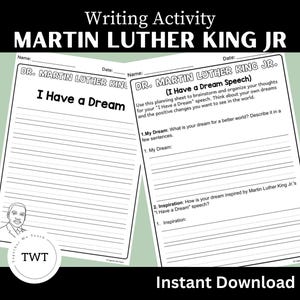 I Have a Dream Inspirational Activity - Martin Luther King Jr. Day - Etsy