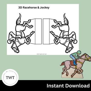 3D Racing Horse and Jockey- Horse Racing Activity - Etsy