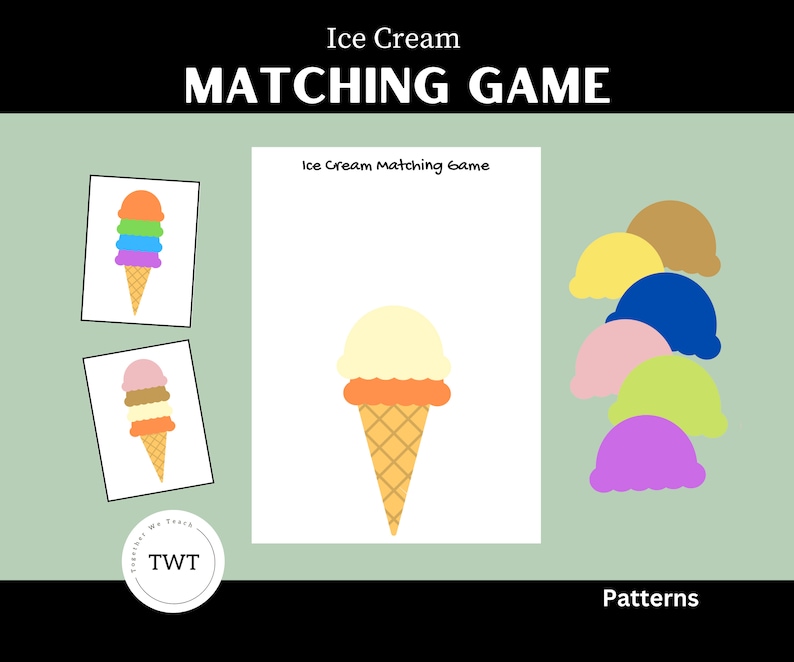 Ice Cream Matching Game - Etsy