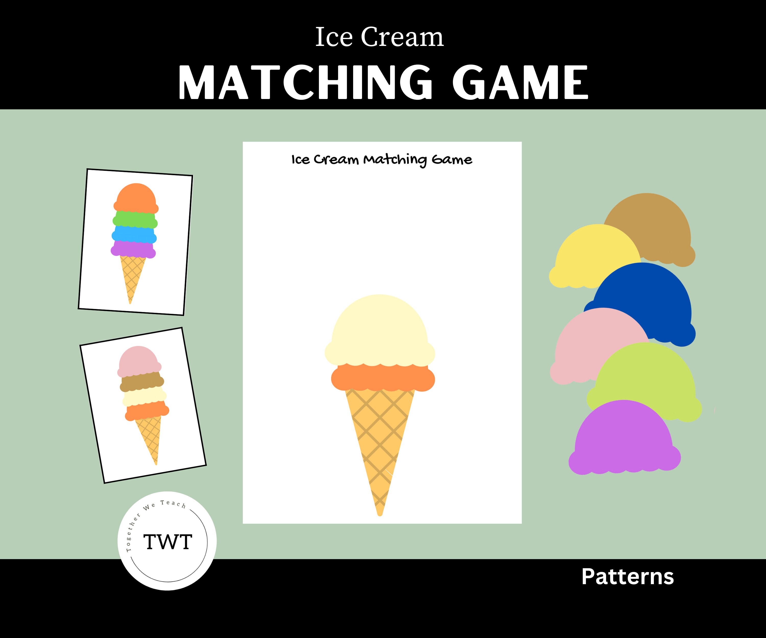 Ice Cream Matching Game - Etsy