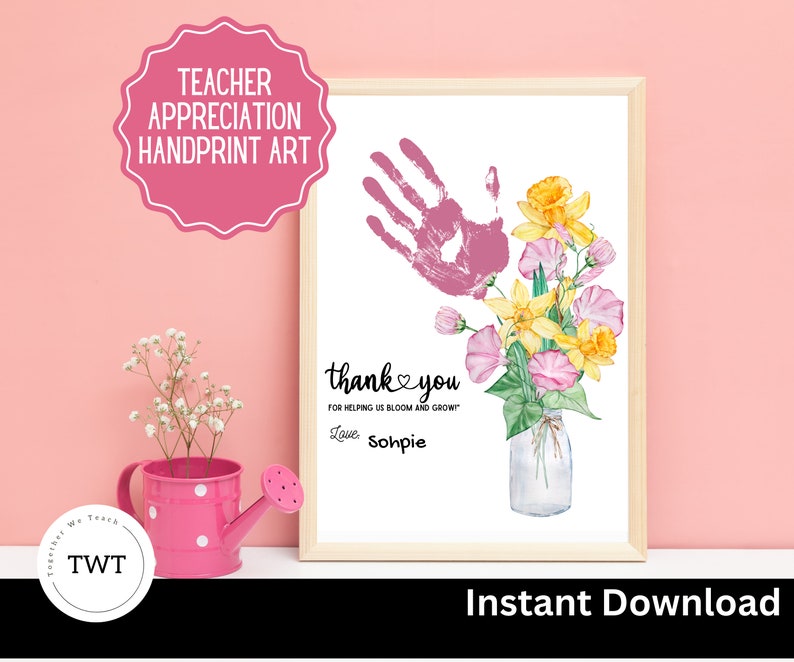 Teacher Appreciation Handprint Art Activity - Etsy