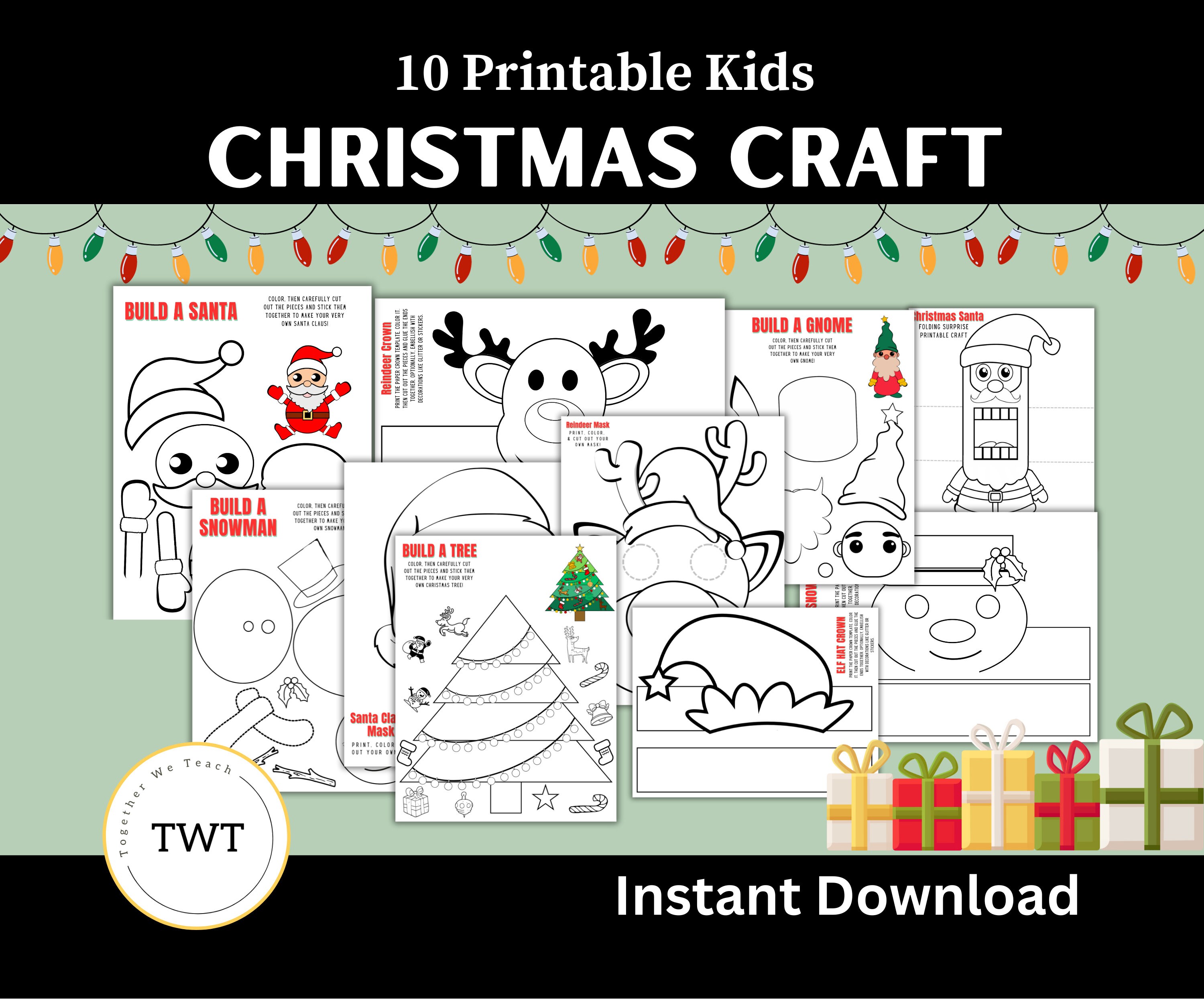 Kids Printable Christmas Craft Activities - Etsy