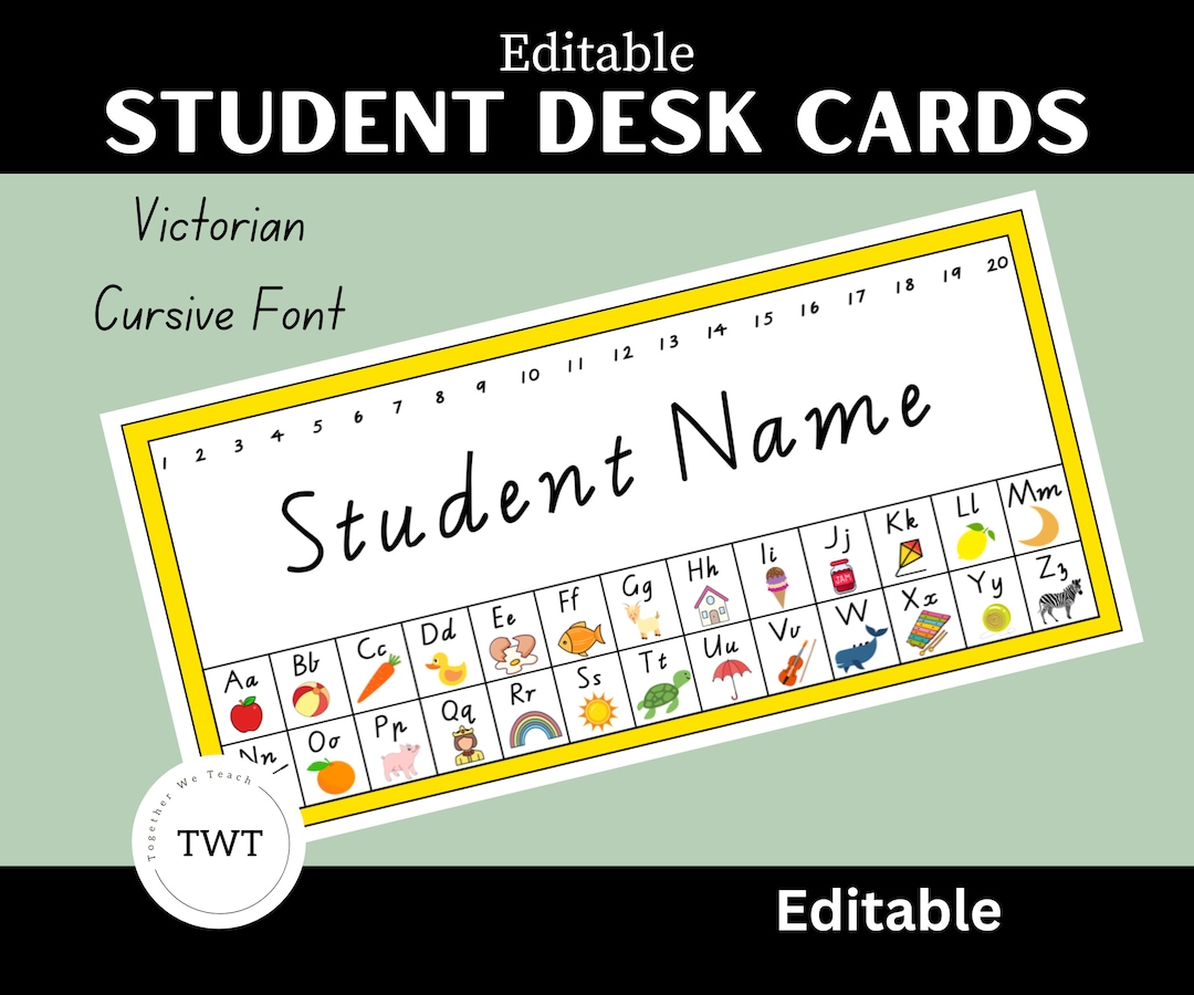 Student Name Desk Cards - Etsy