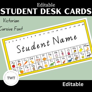Student Name Desk Cards - Etsy