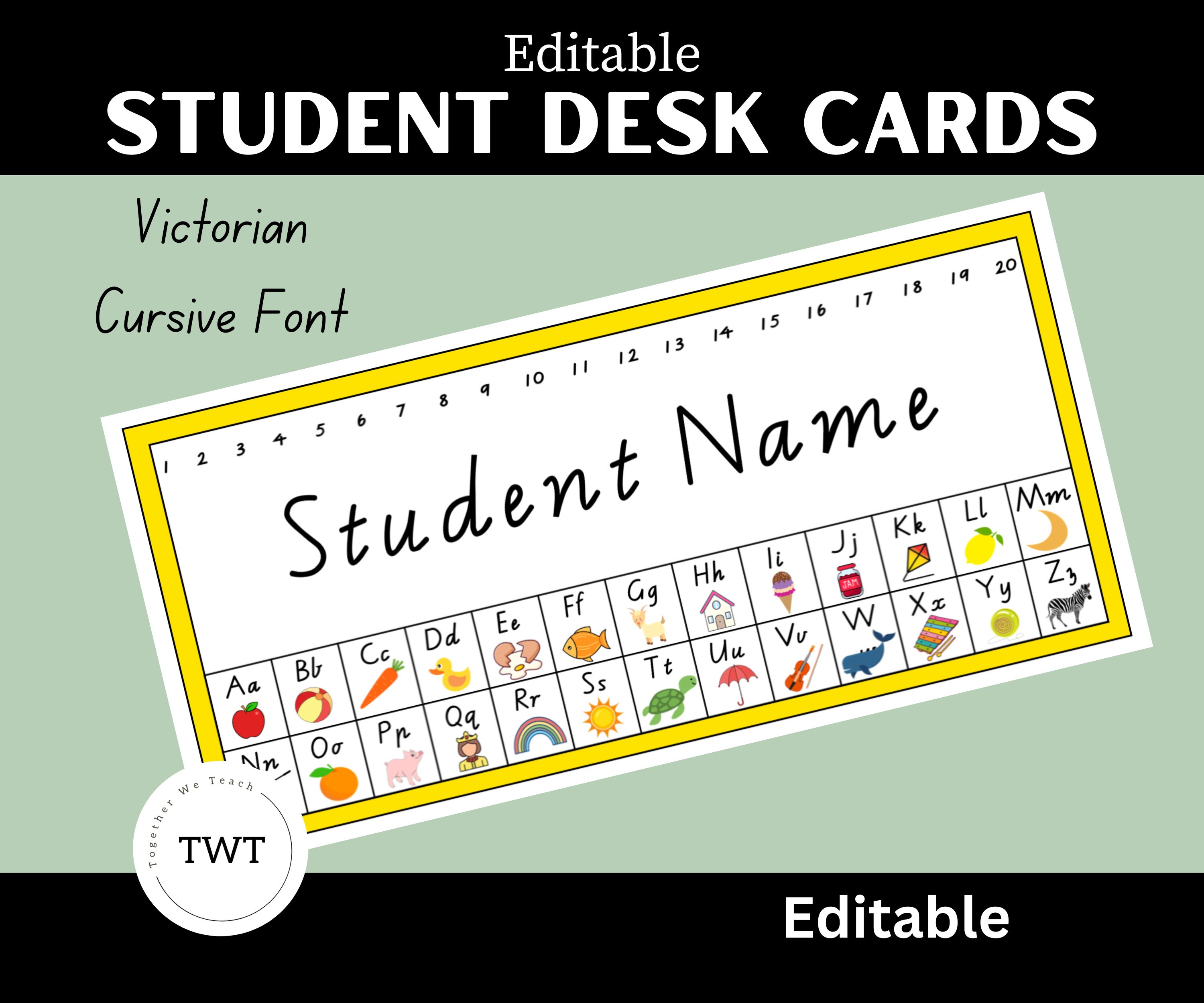 Student Name Desk Cards - Etsy