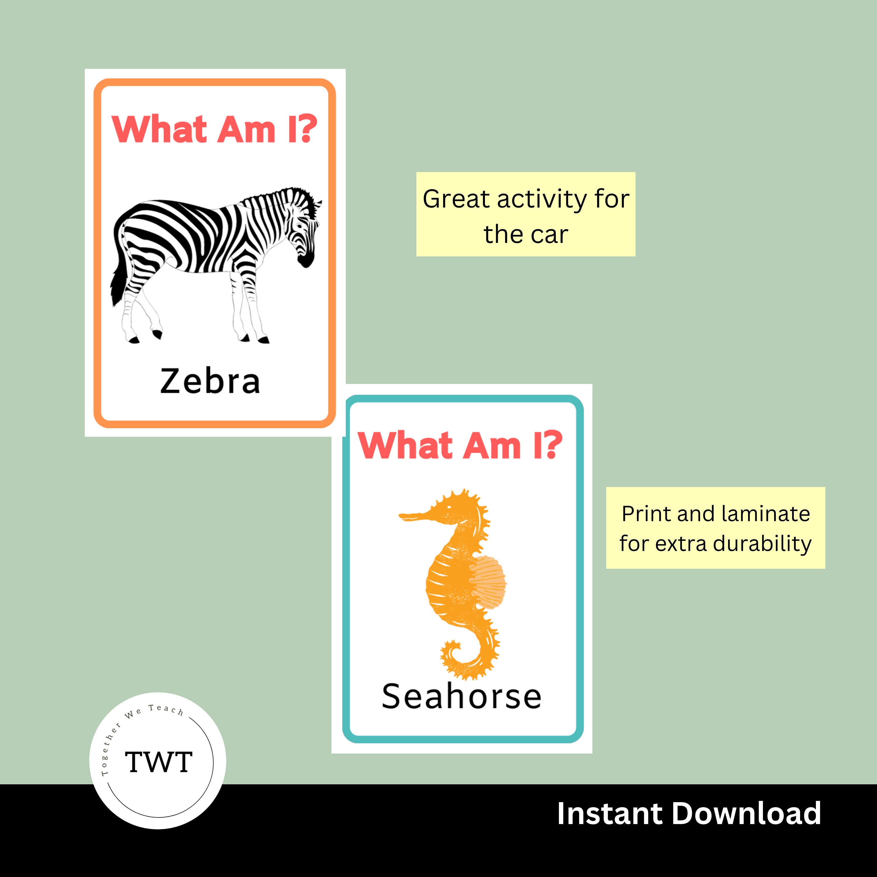 What Am I? Animal Card Game - Etsy