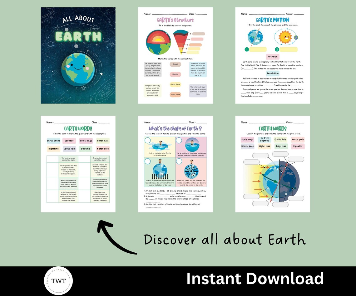 All About Earth Activity Booklet With Answers - Etsy