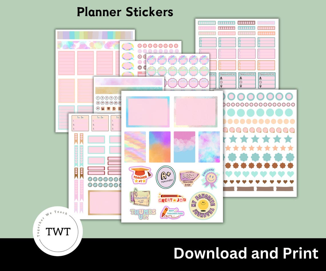 Teacher Planner - Pastel Design- Printable -organising Teachers - Etsy
