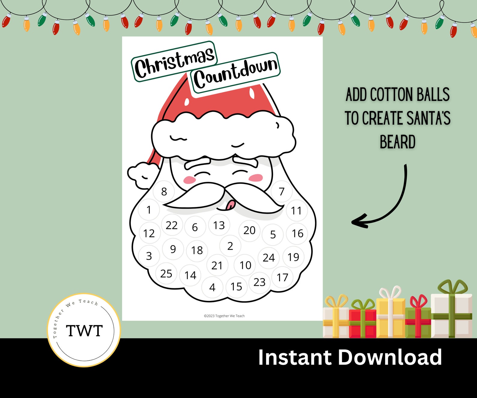 Santa Christmas Countdown Calendar - Etsy