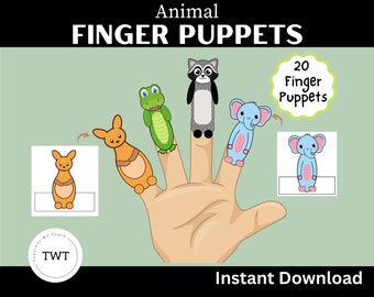 Animal Finger Puppets Paper Finger Puppets to Color Printable Finger ...