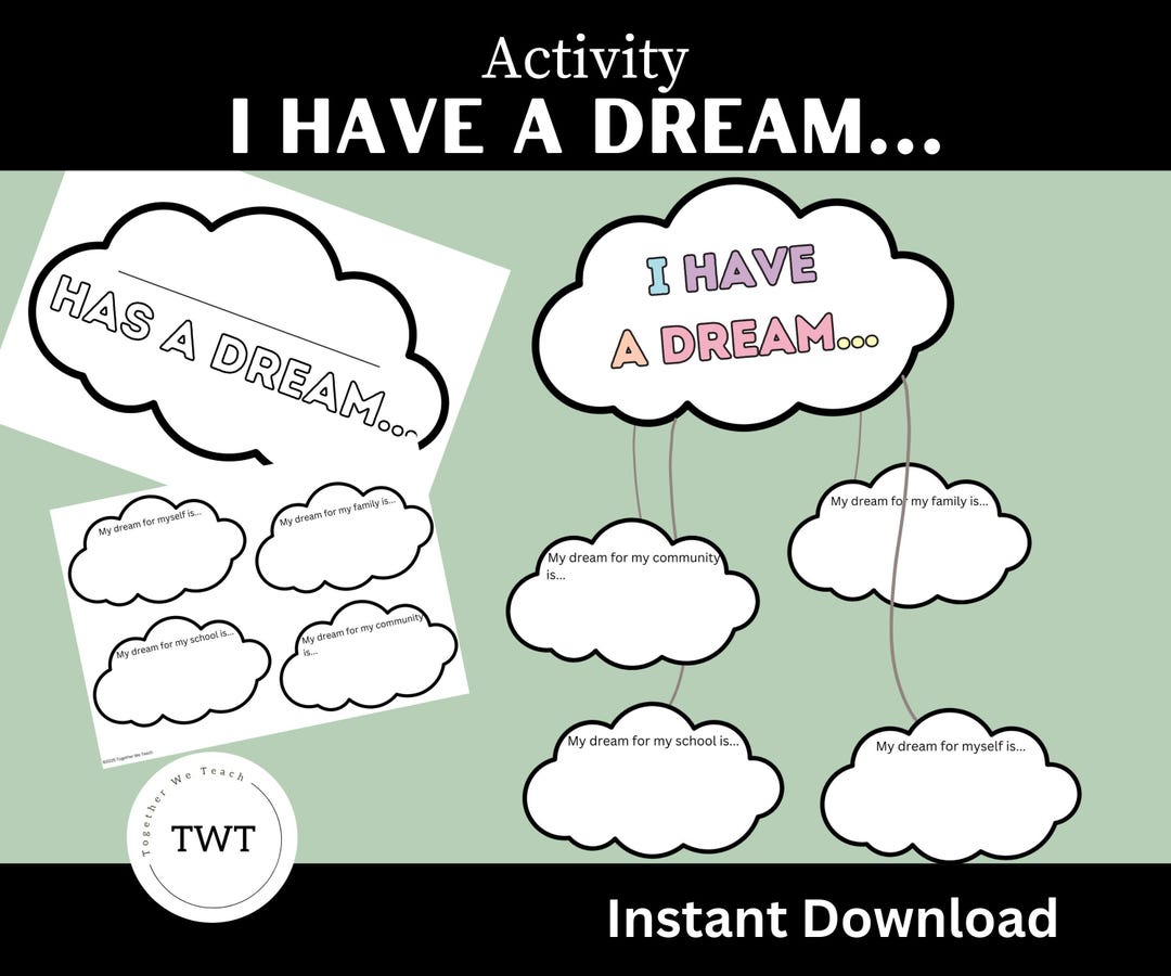 I Have a Dream Mobile Activity Martin Luther King Jr. Day - Etsy