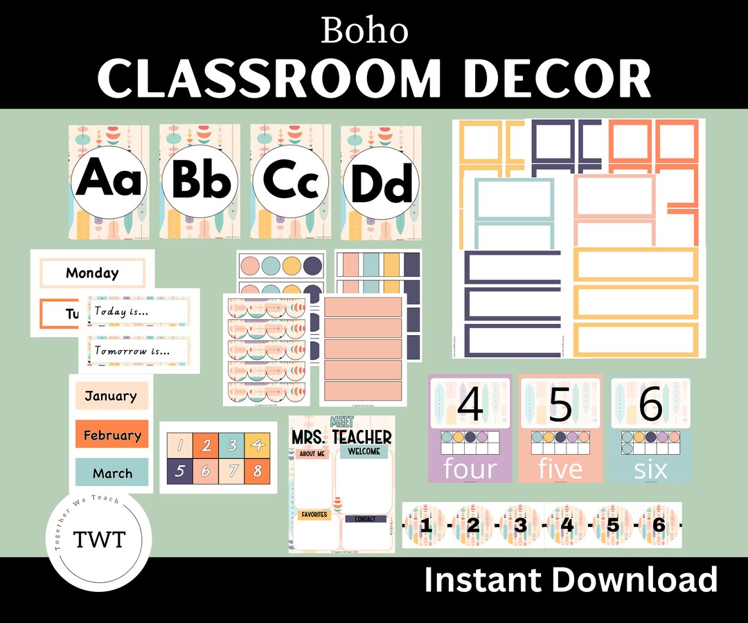 Boho Classroom Decor Bundle - Etsy