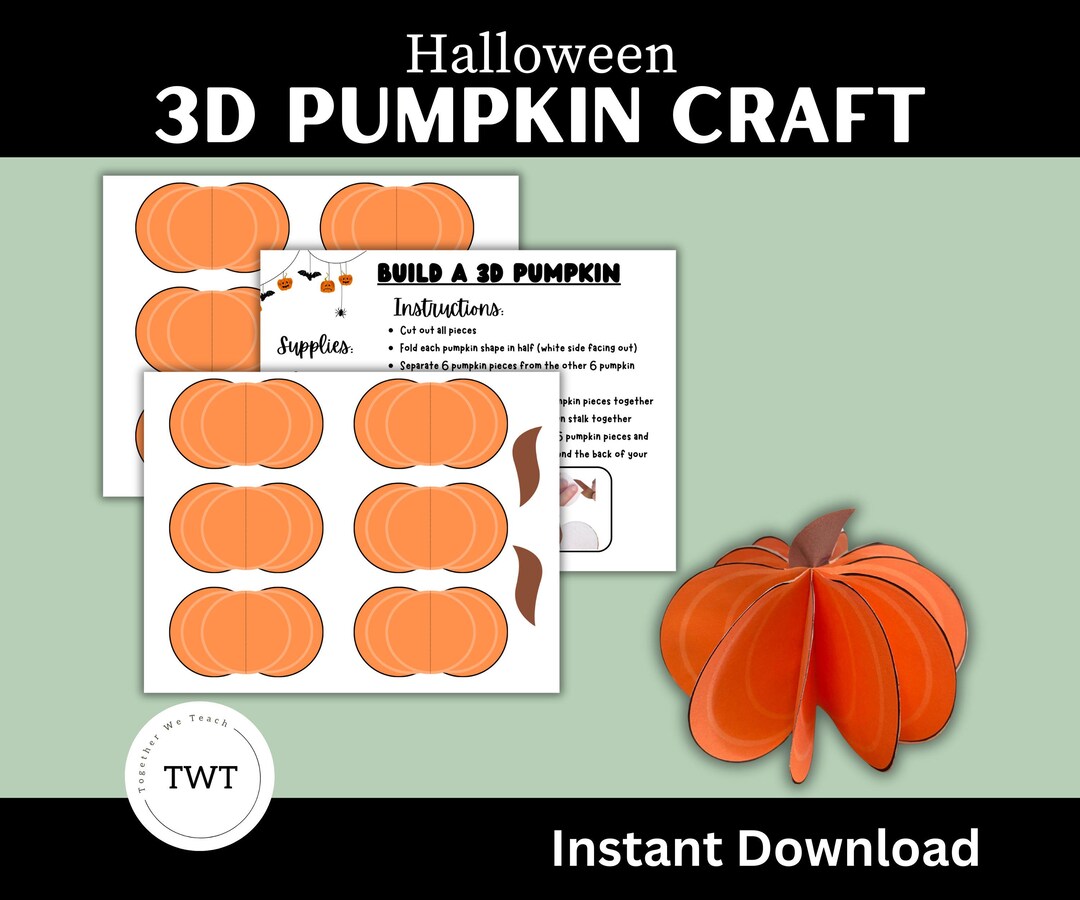 3D Pumpkin Craft, Make Your Own Pumpkin, Lots of Fun, Halloween ...