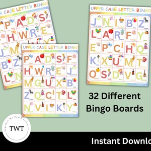 Upper Case Letter Bingo- Printable-32 Boards - Etsy