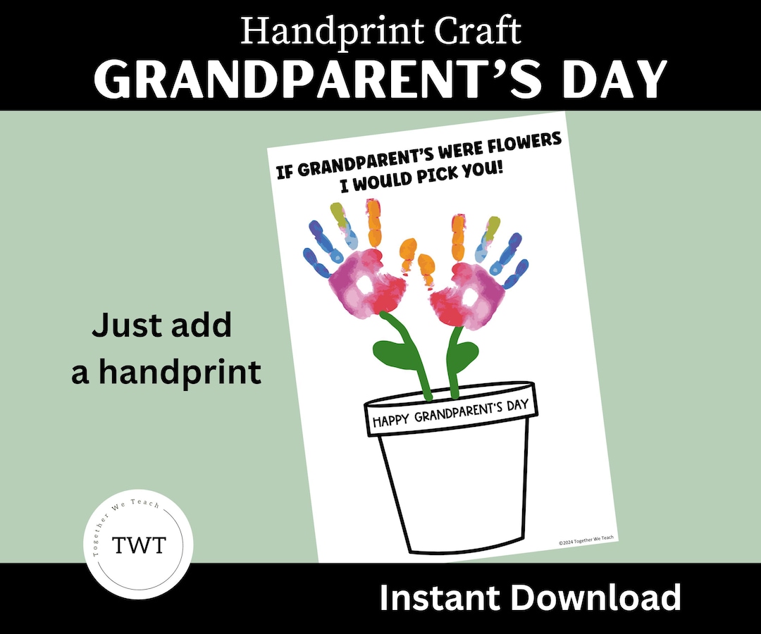 Grandparents Day Handprint Flower Pot Craft, Unique Gift, Keepsake ...