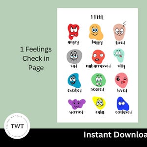 Feelings Posters, A4, PDF, Unique Character & Colours for Each Feeling ...