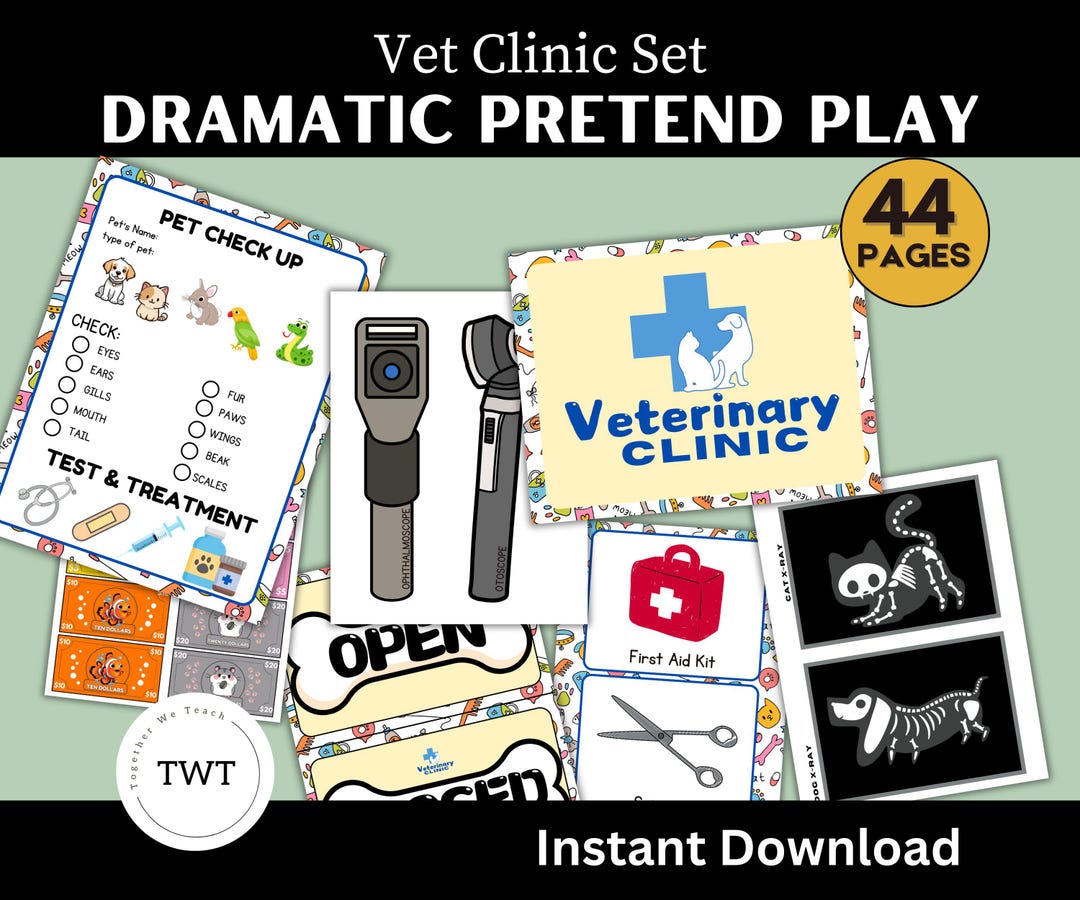 Vet Themed Pretend Play, Set up Your Own Vet Clinic, PDF Download ...