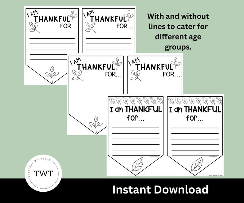 I Am Thankful Bunting, Beautiful Display, Different Designs, Lines and ...