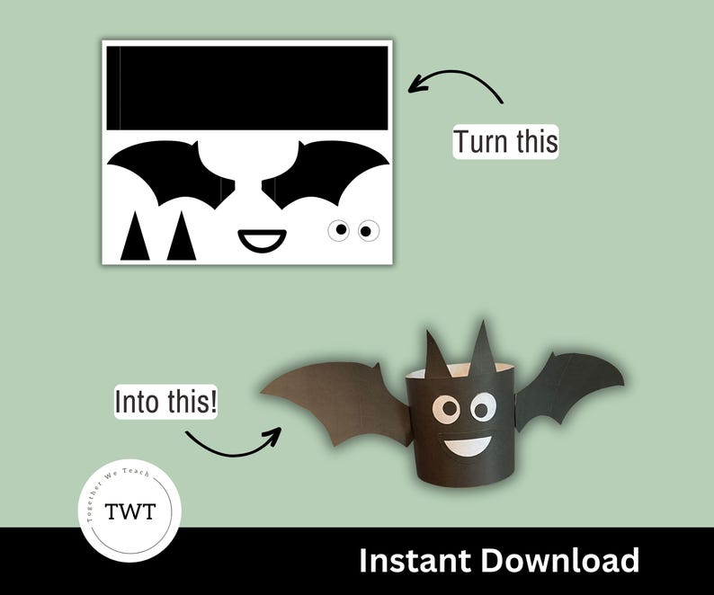 3D Bat Craft Activity, Make Your Own Bat, Template Provided, Halloween ...