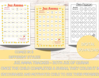 Printable Juz Amma Tracker, Ideal for Muslim Children in Homeschool or ...