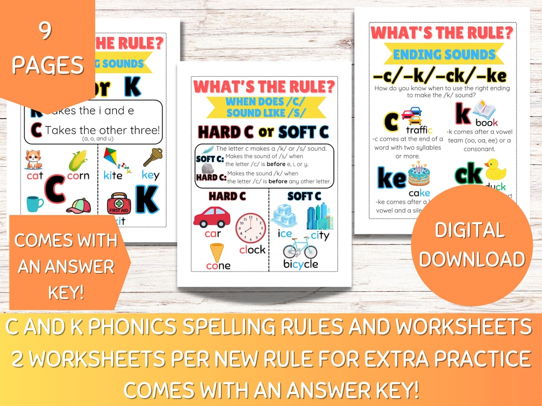 Printable Kids Learning Written Pattern Worksheets, Spelling Rules ...