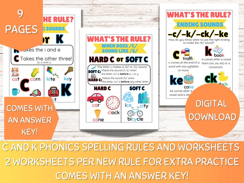 Printable Kids Learning Written Pattern Worksheets, Spelling Rules ...