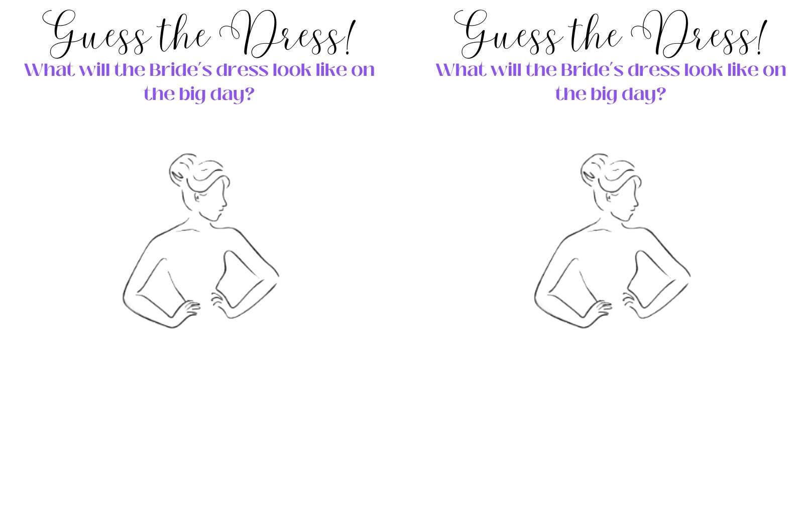 Guess the Dress Bachelorette/wedding Shower Game - Etsy