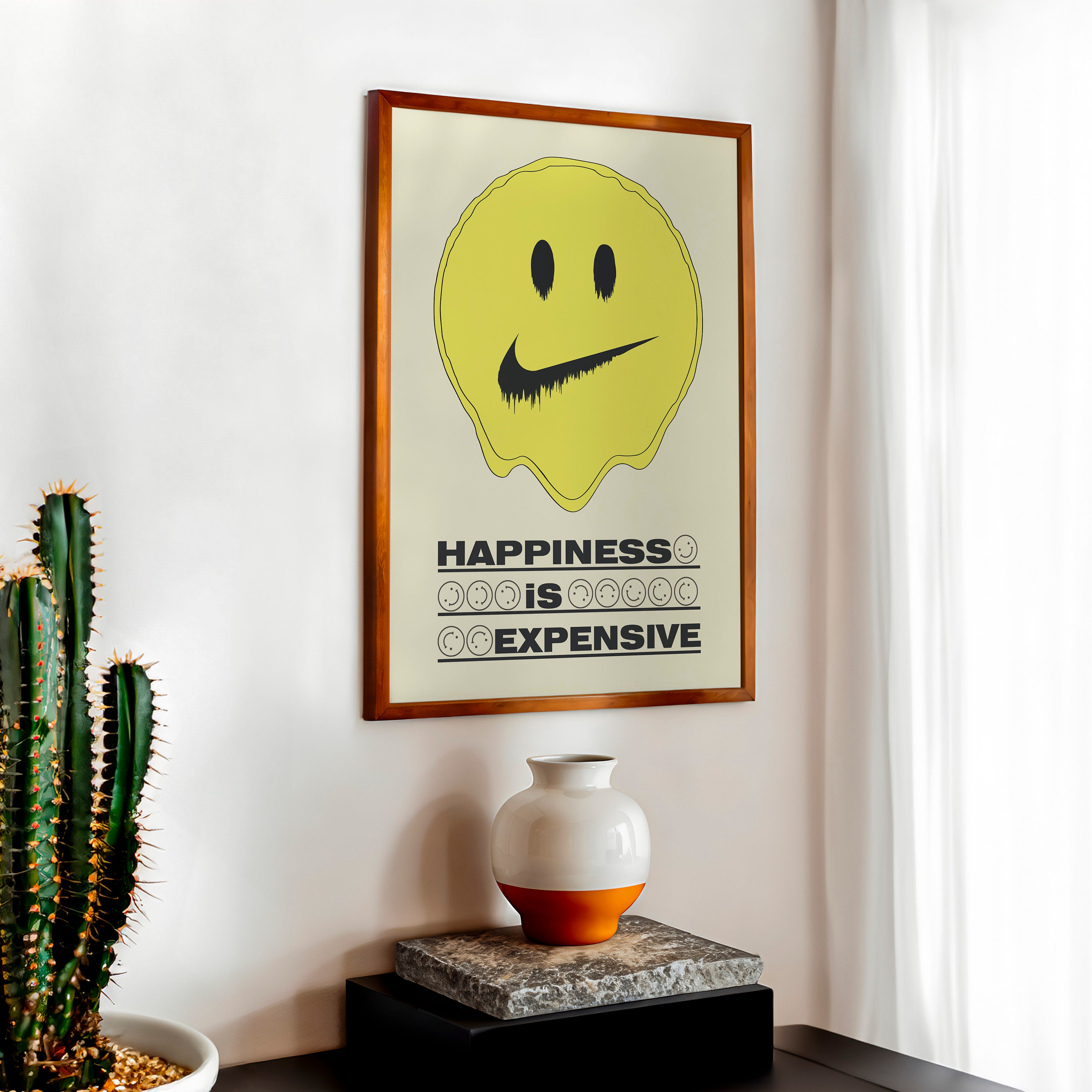 Happy Days Poster Smiley Face Retro Wall Art Groovy Aesthetic Room ...