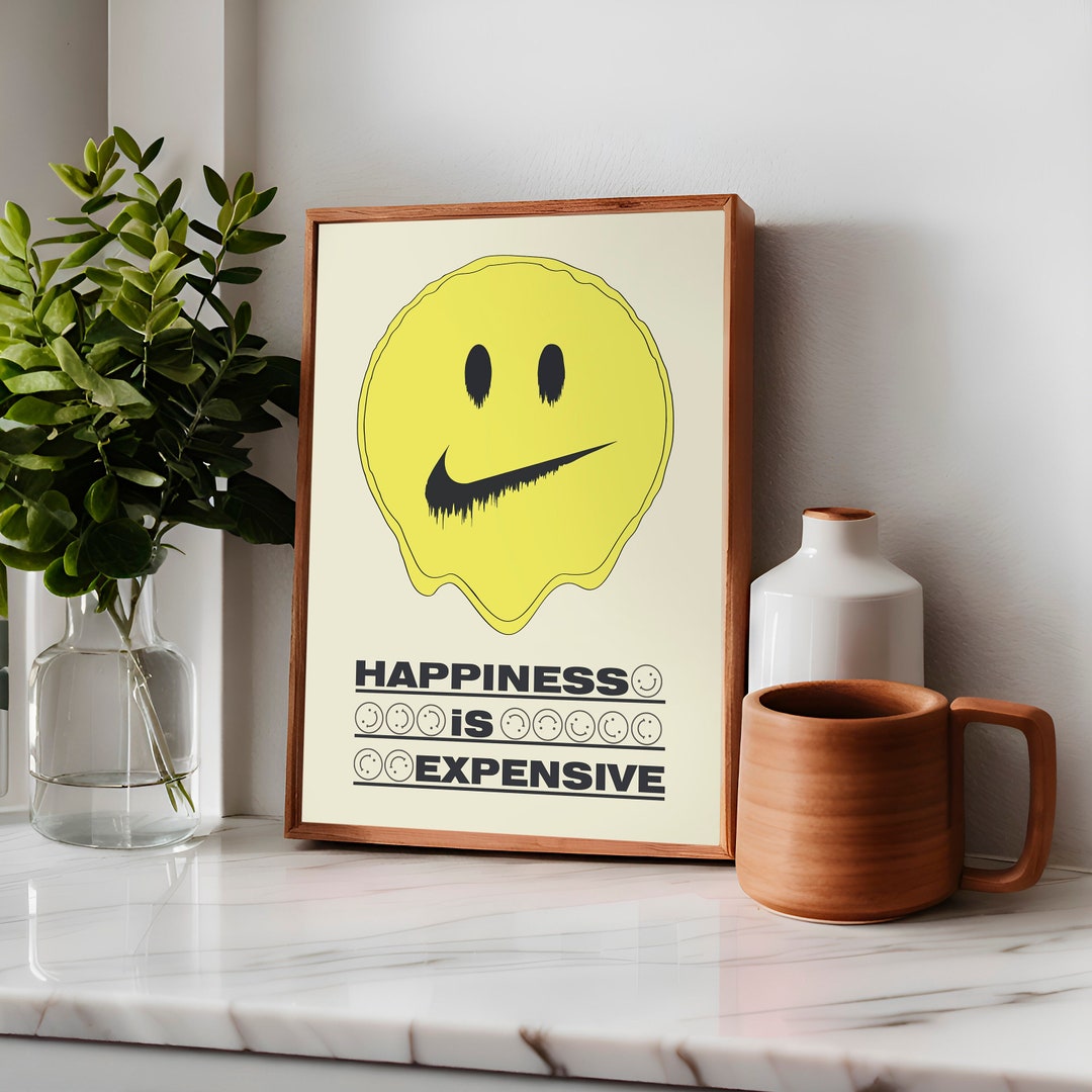 Happy Days Poster Smiley Face Retro Wall Art Groovy Aesthetic Room ...