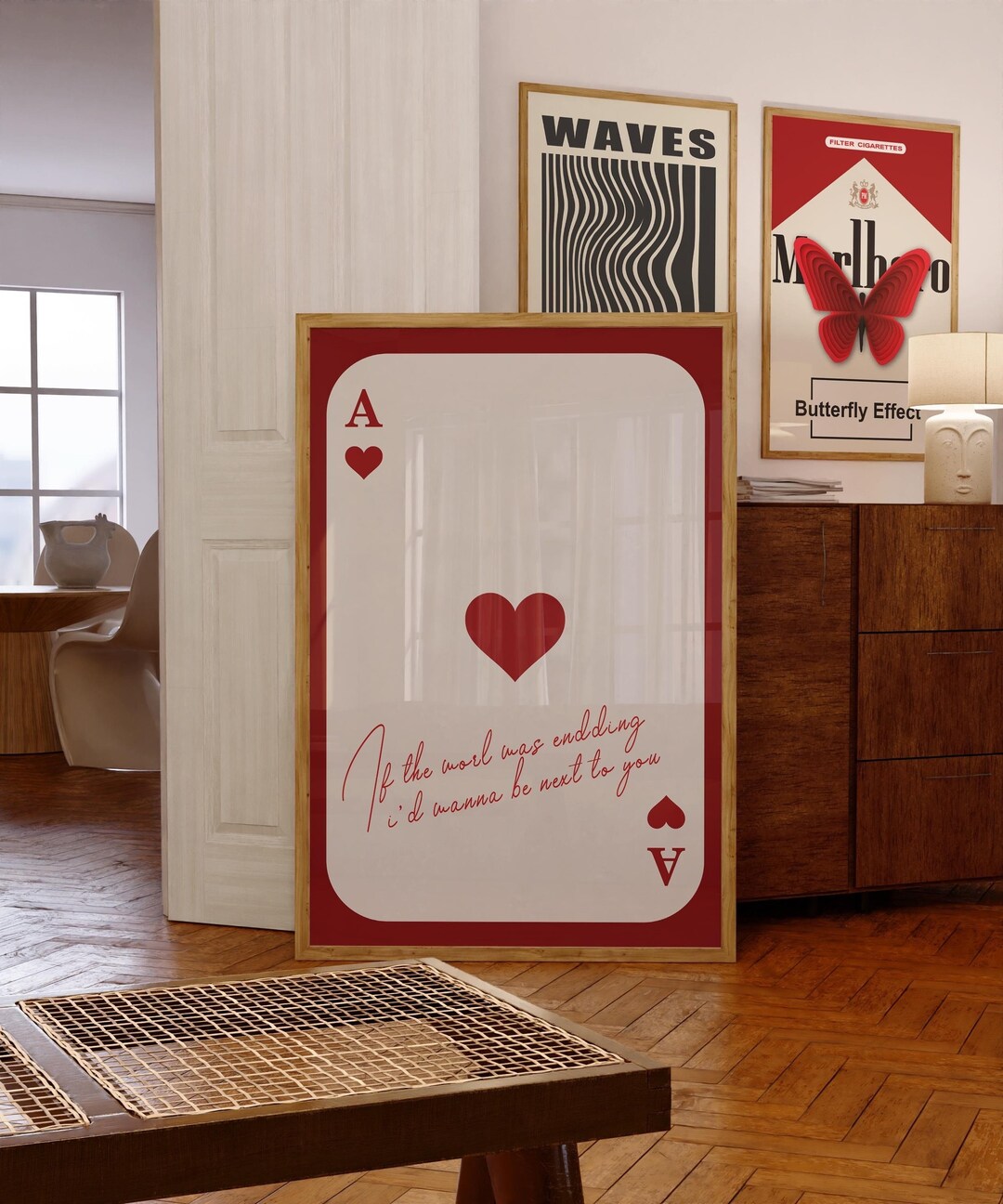 Die With a Smile Lyrics Ace of Hearts Poster Trendy Wall Art ...