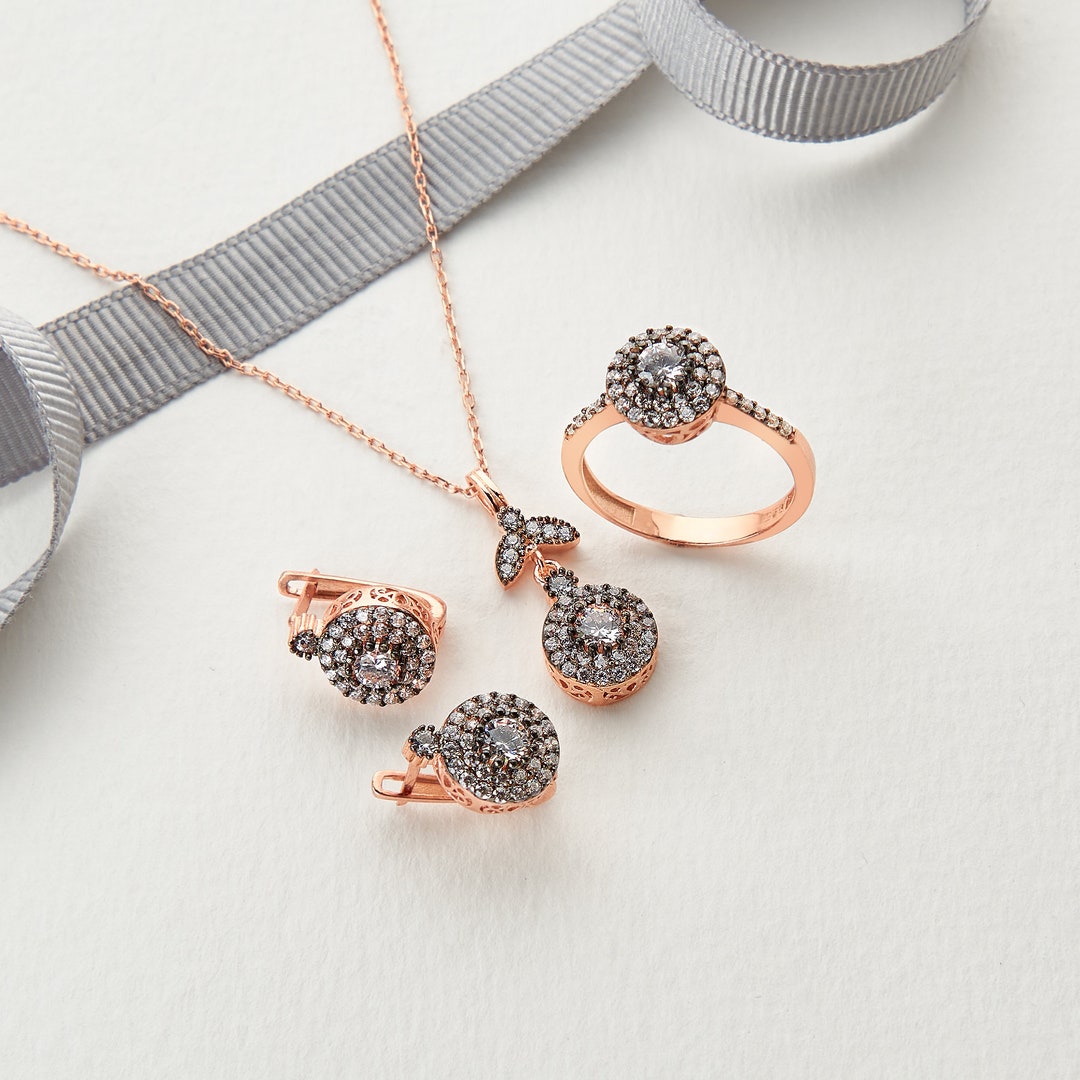 Daisy Jewelry Set, Floral Earring, Elegant Jewelry Set, Flower Necklace ...