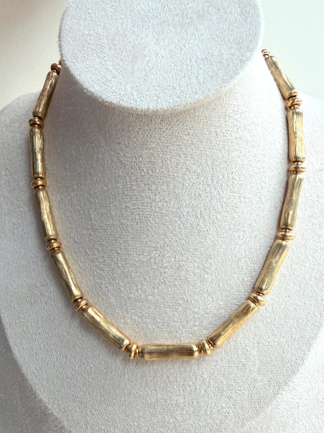 Vintage Napier Ad Piece Gold Tone Bamboo Necklace, 1960s - Etsy