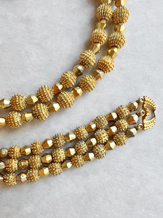 Vintage Crown Trifari Electra Collection Gold Tone Ne… - Gem