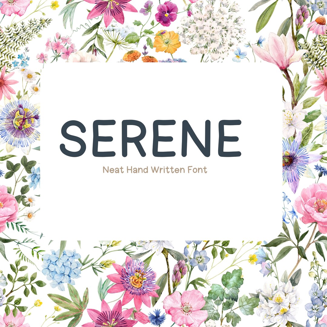 Serene Font Neat Headline Font Neat Hand Written Font Hand - Etsy