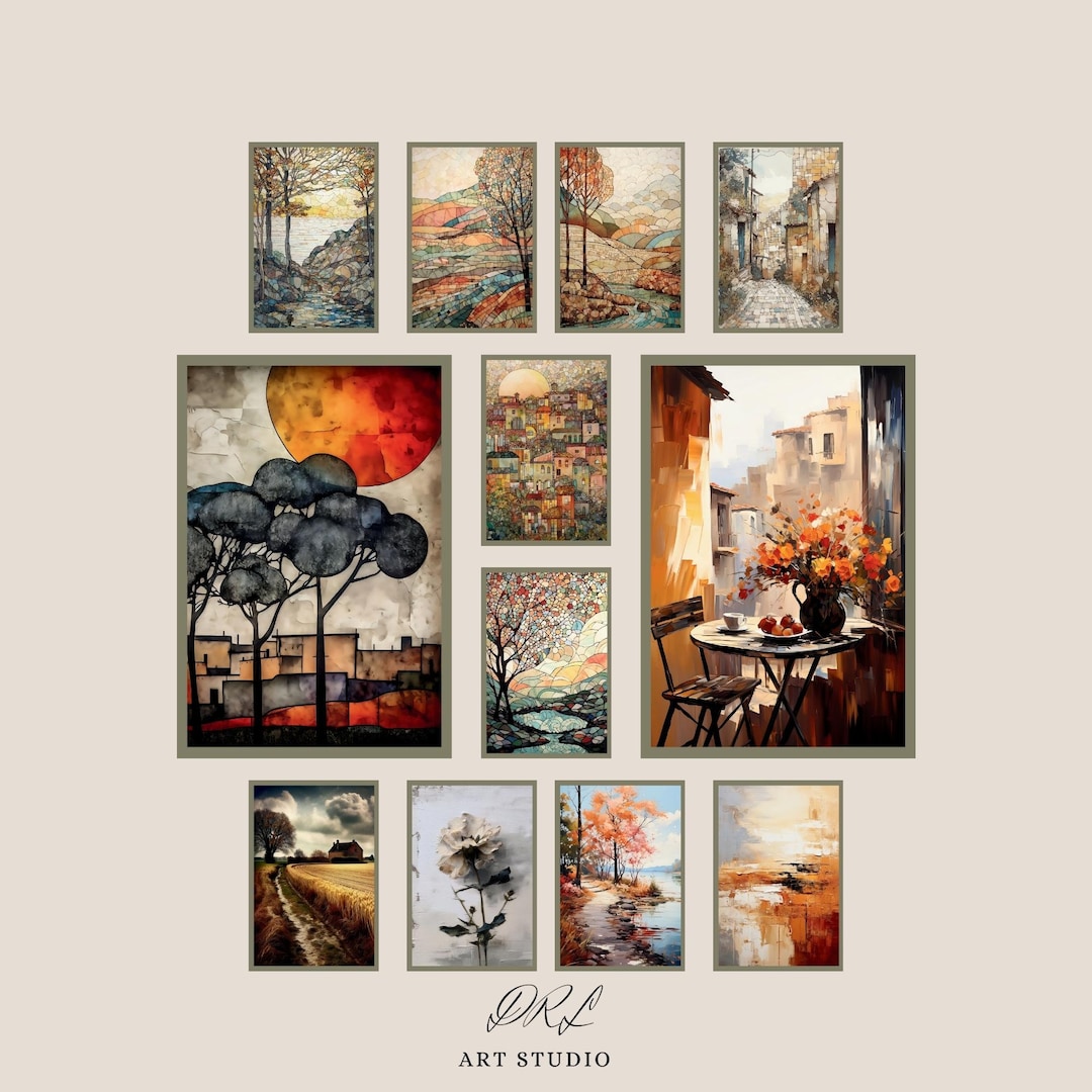 Gallery Wall SET Gallery Art Print Set of Twelve Modern Printable Wall ...