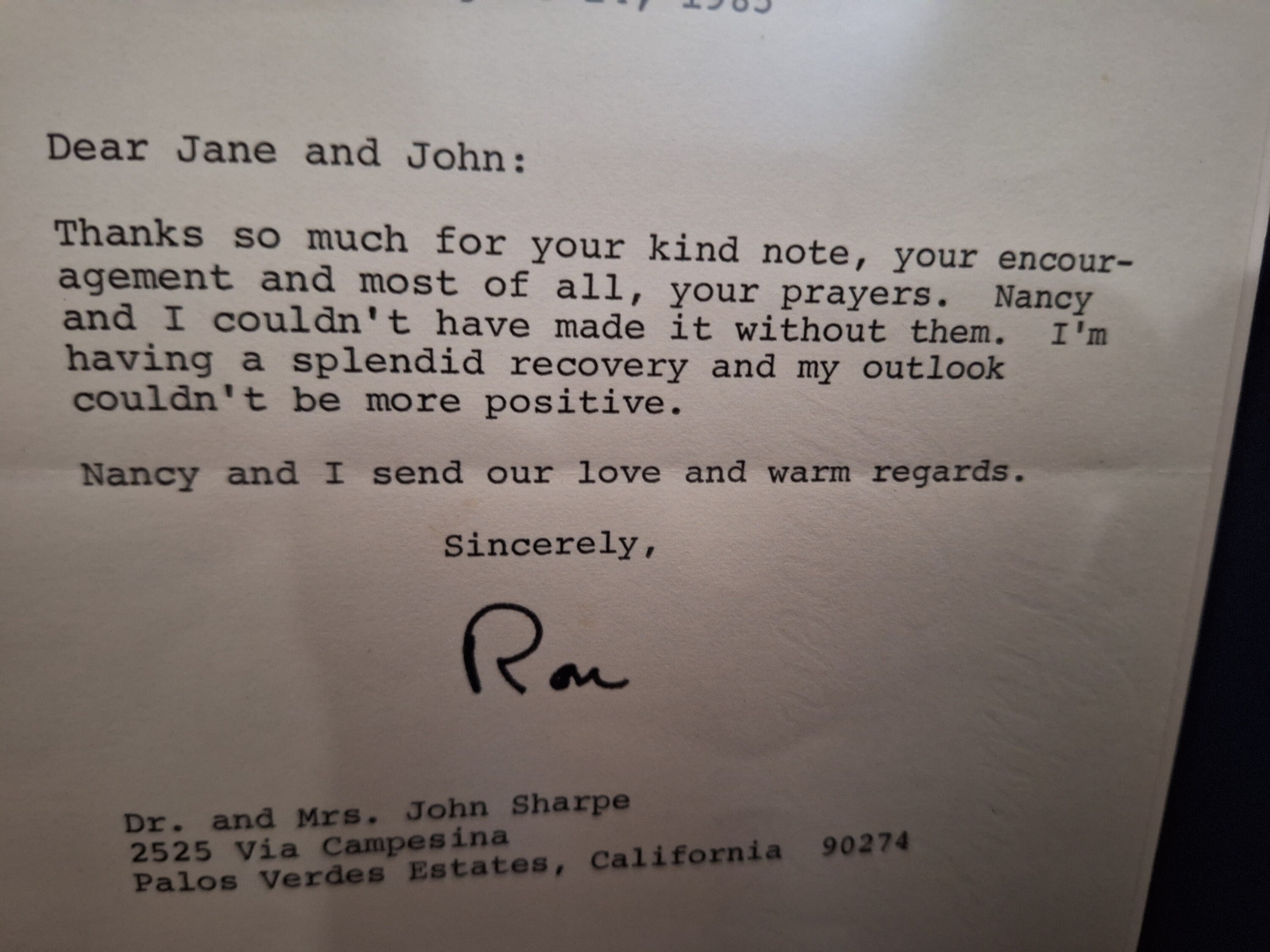 Ronald Reagan 1984 Typed Letter Signed as President to His - Etsy