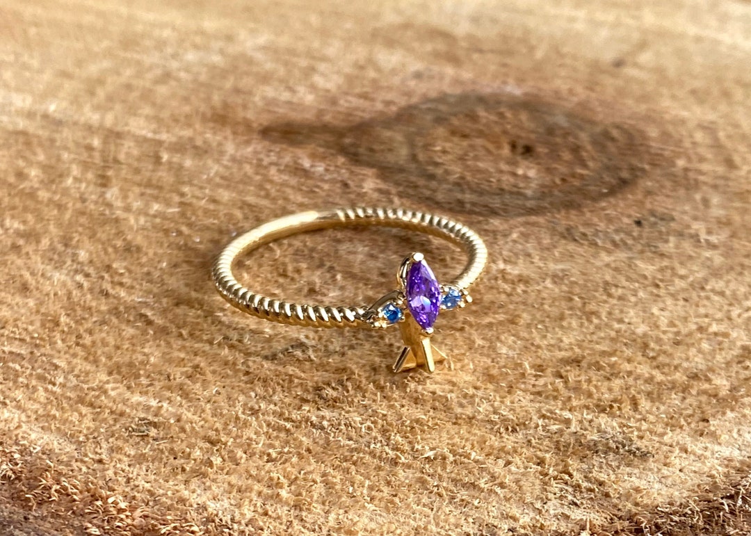 14K Solid Gold Airplane Ring, Aviation Gifts, Plane Gold Ring, Female Pilot Gift, Travel Ring ...