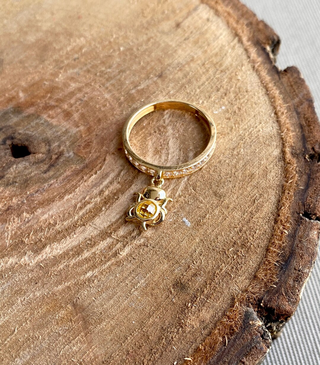 14K Gold Octopus Ring, Gold Octopus Band Ring, Octopus Adjustable Ring ...