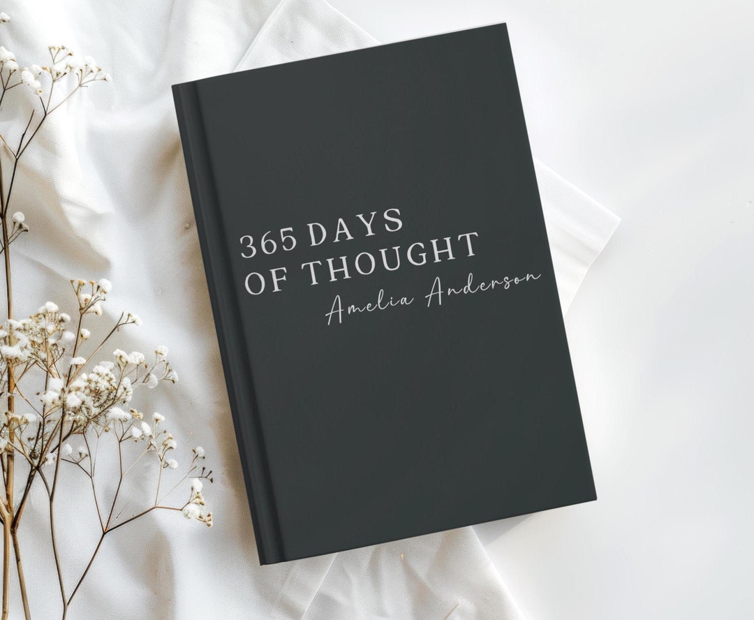 Black Hard Cover Daily Planner Notebook Lined A5 Customized Book 365 ...