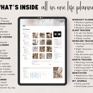 PLR Notion Life Planner Aesthetic Goal Tracker Habit Vision Board ...
