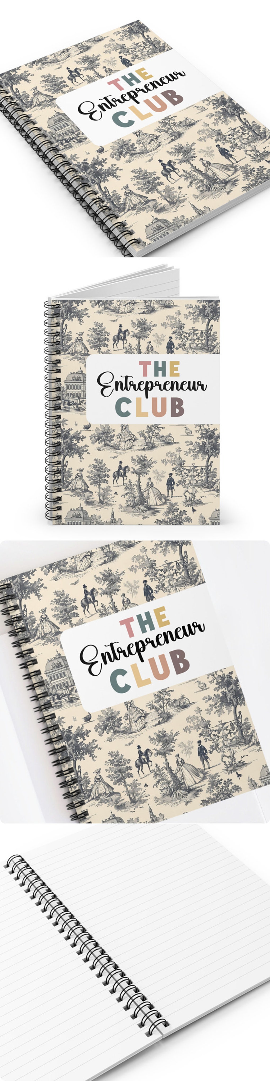 Entrepreneur Club Notebook Toile Pattern Notebook for College Club ...