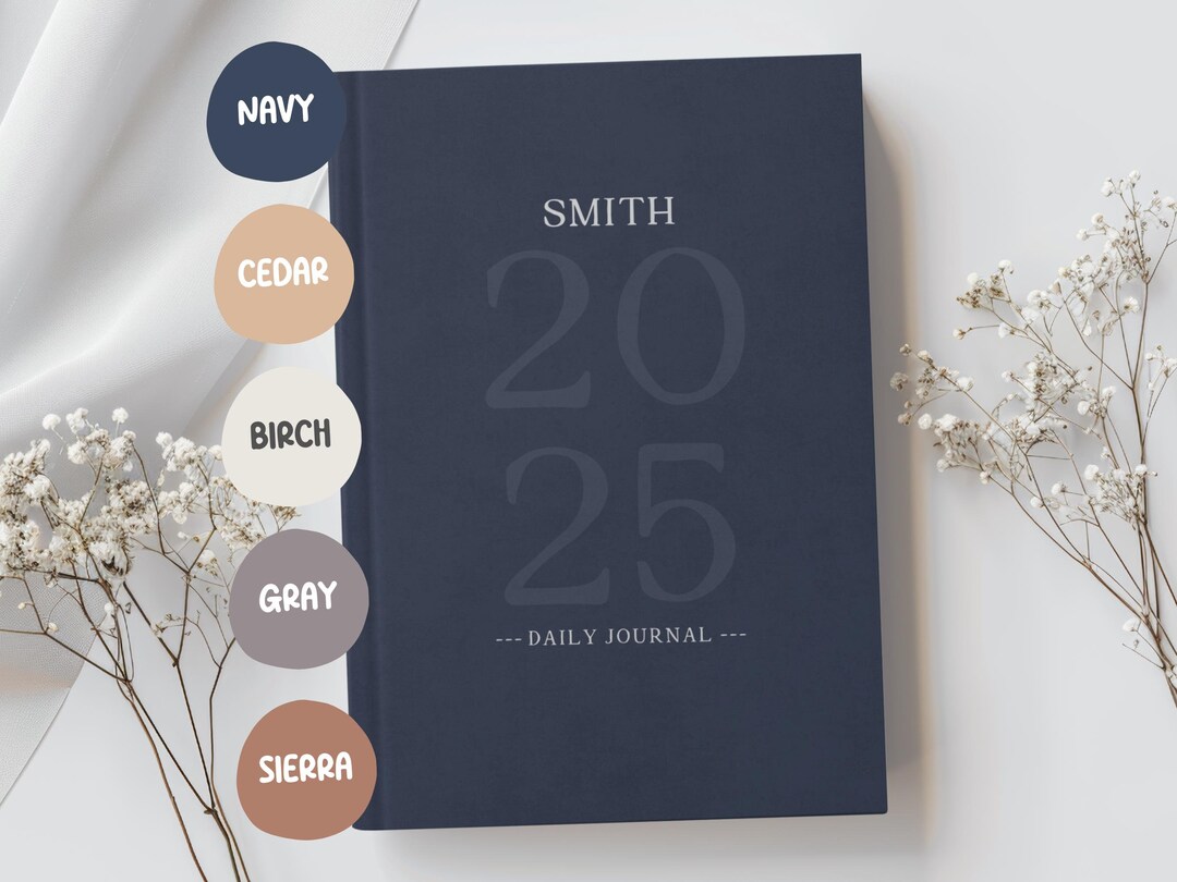 Men Daily Journal 2025 Blue Navy Diary 2025 Personalized Journal Diary ...