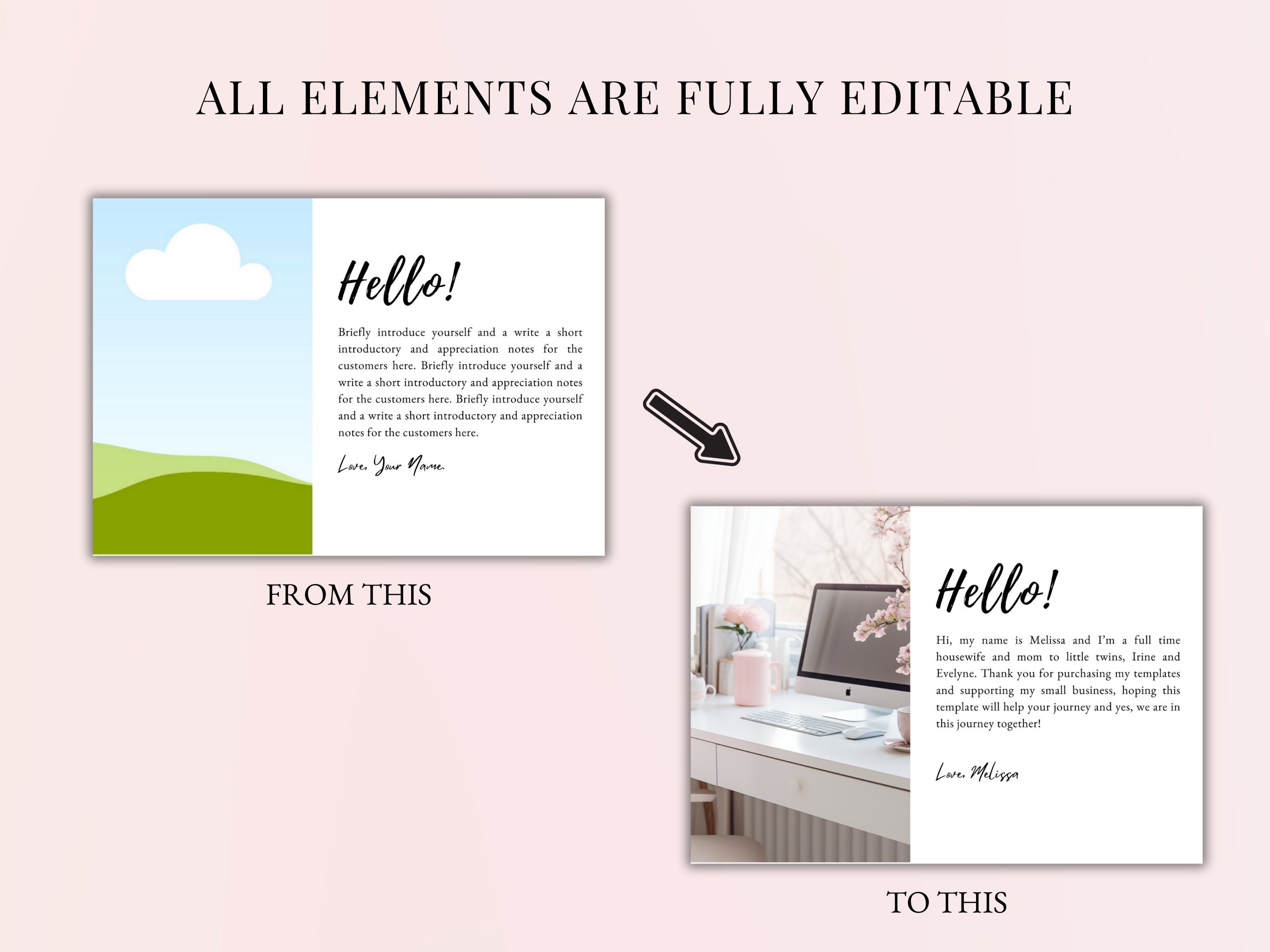 Digital File Link Download Instruction Canva Template for Etsy Seller ...