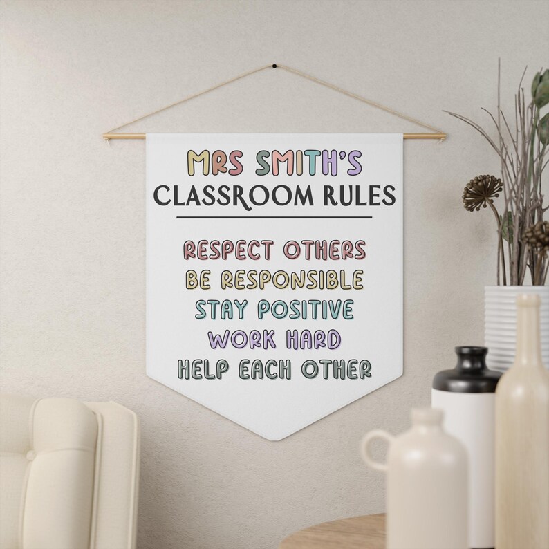 Personalized Classroom Rules With Teacher Name Wall Decor Back to ...